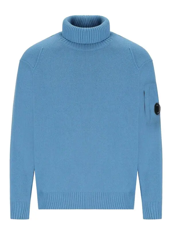 C.P. COMPANY Grs Aegean Blue Turtleneck Sweater - Light Blue