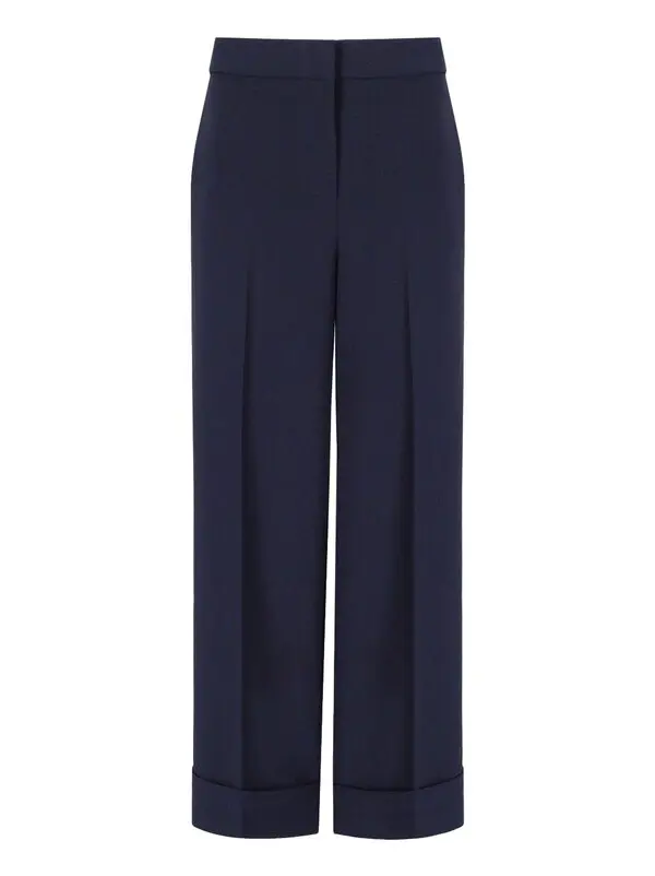 Essentiel Antwerp Cropped Viscose-blend Trousers - Blue