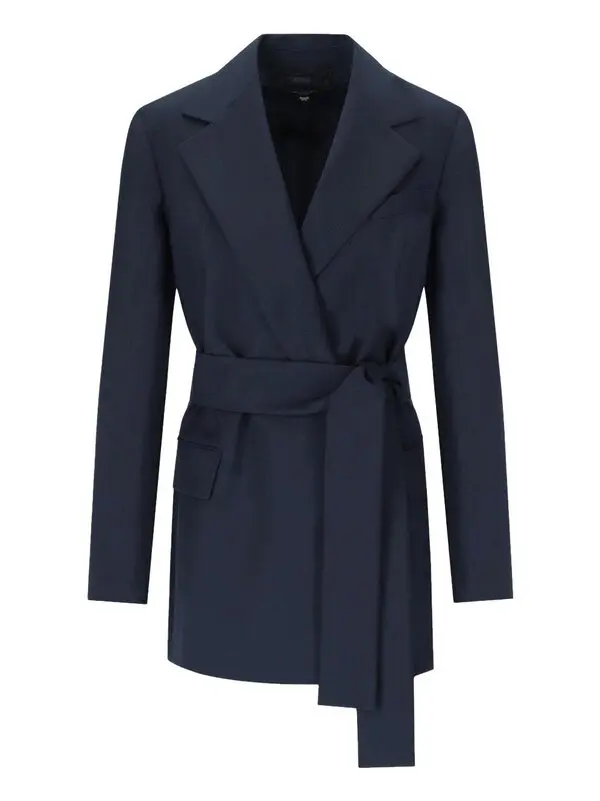 Max Mara Teso Belted Blazer - Blue