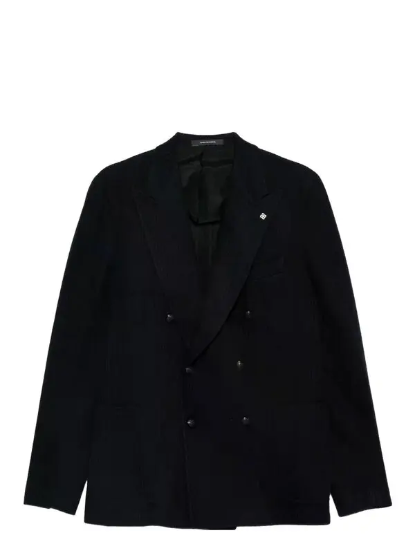 Tagliatore Double-breasted Striped Jacket - Blue