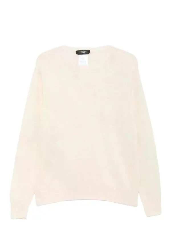 Max Mara Round-neck Panelled Sweater - Neutrals