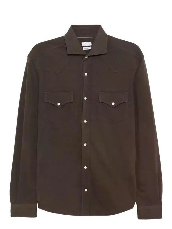 Brunello Cucinelli Cotton Shirt - Brown