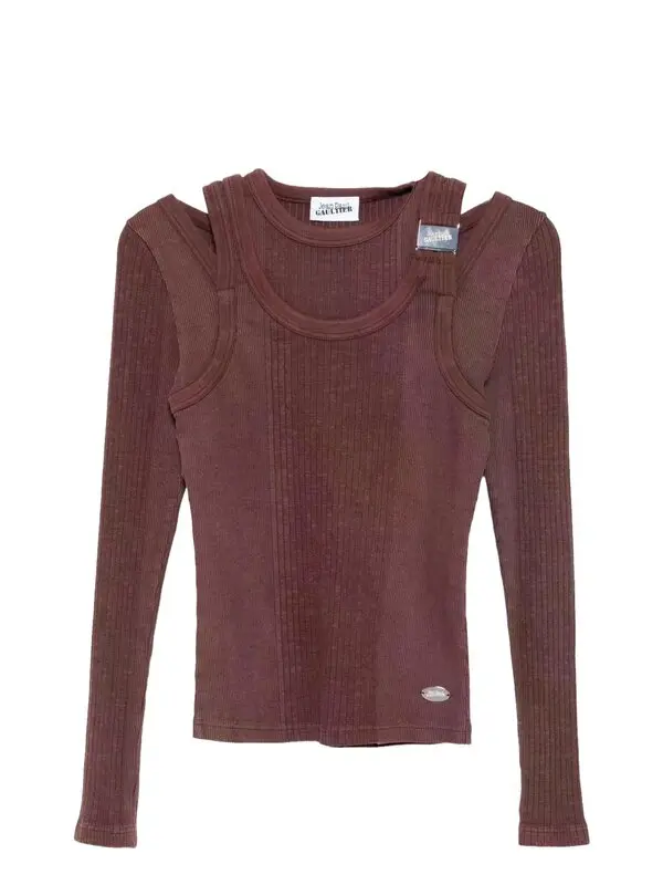 Jean Paul Gaultier Logo-patched Knit Top - Red