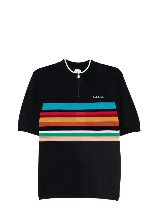Paul Smith Logo-embroidered Striped Top - Blue