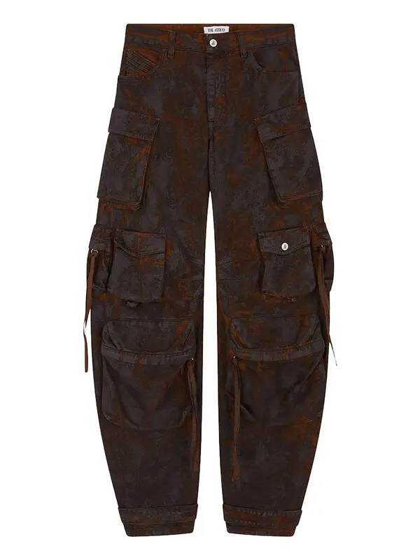 Attico Cotton Cargo Pants - Grey