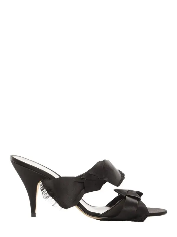 THE ROW Vika Knotted Satin Sandals - Black