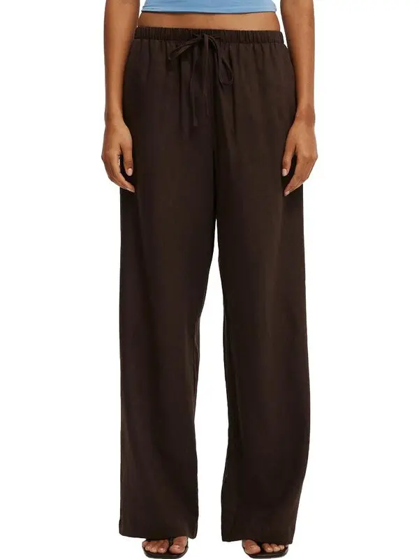 COTTON ON Wide Leg Pant - Dark Oak