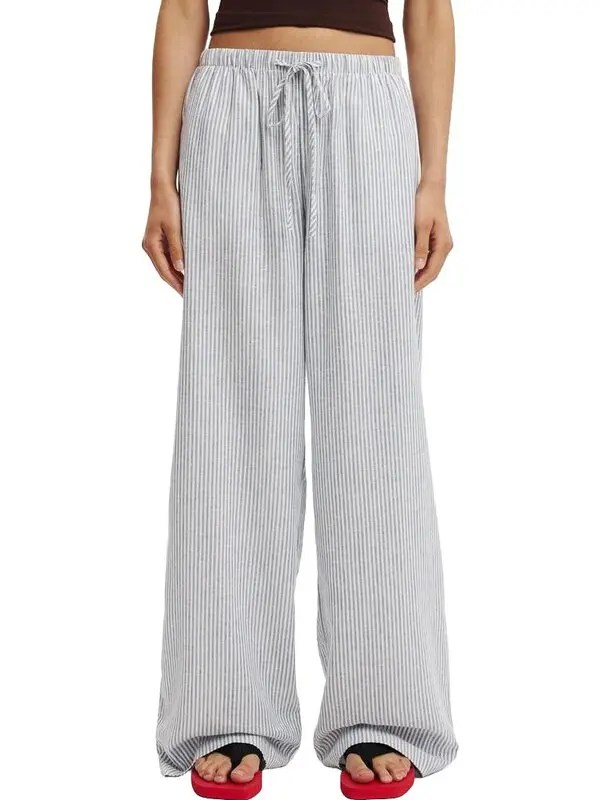 COTTON ON Wide Leg Pant - Gigi Stripe Elemental Blue