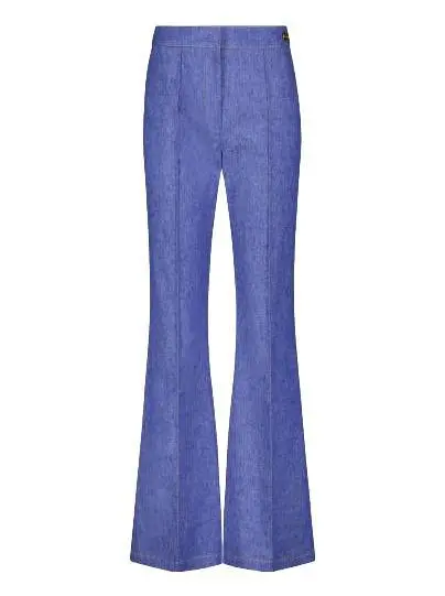 CALLAS MILANO Lola Denim Cropped Flare Trousers - Blue