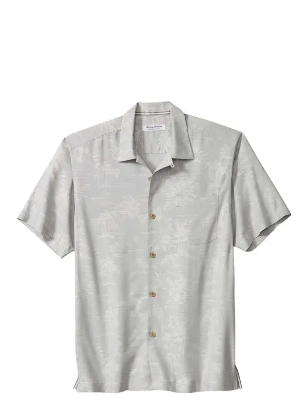 Tommy Bahama Coastal Ease Islandzone® Camp Shirt - Silver Streak