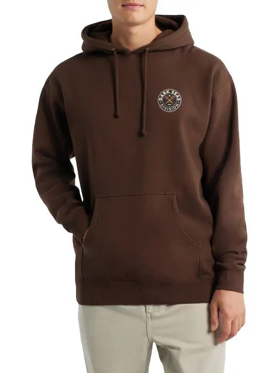 DARK SEAS Time Teller Logo Graphic Fleece Hoodie - Brown