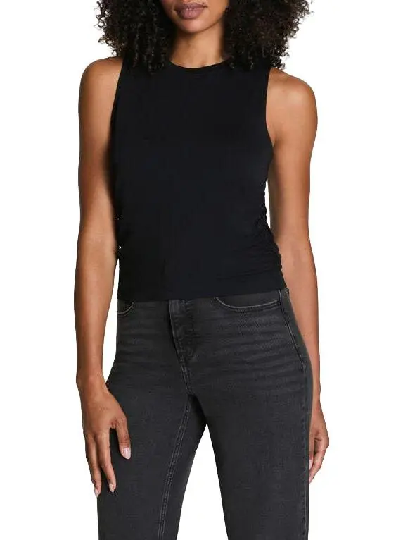 Spanx Sleek Ruched Jersey Tank Top - Classic Black