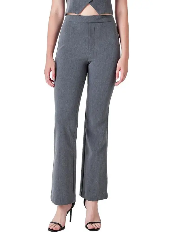 Endless Rose Low Rise Flare Pants - Charcoal