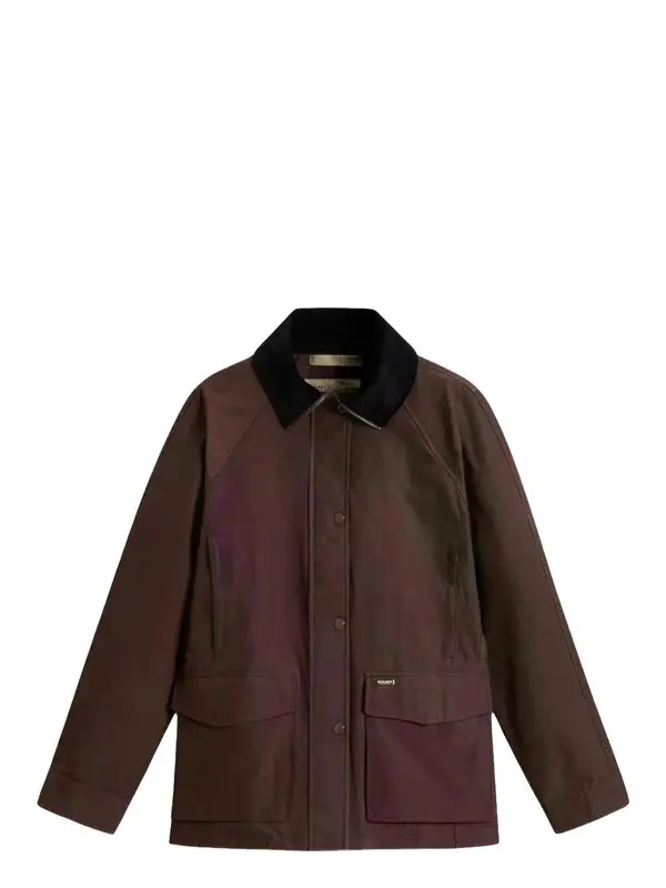 Woolrich Cotton Jacket With Velvet Collar - Brown