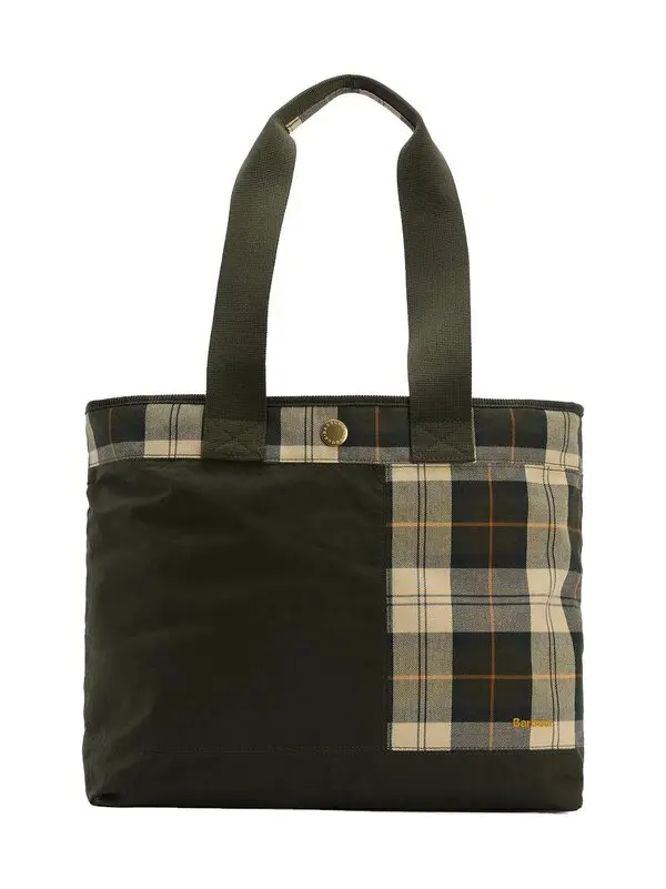 Barbour Mya Patchwork Cotton Tote - Sage/ancient