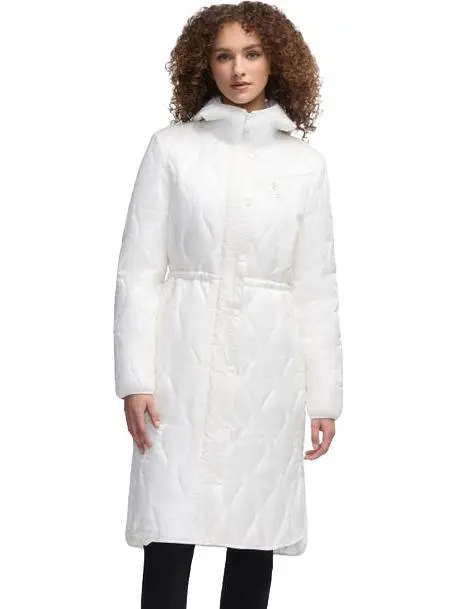 Pajar Onion Quilted Longline Anorak - White Op