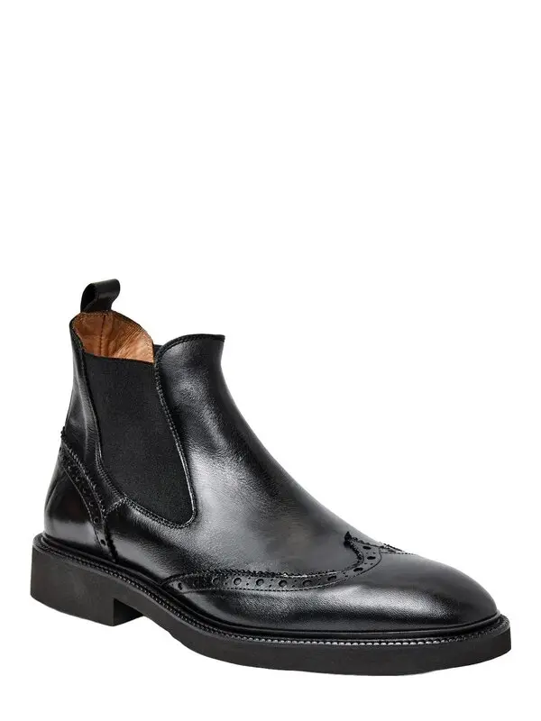 Bruno Magli Vespa Wingtip Chelsea Boot - Black Calf