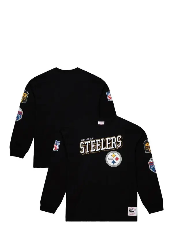 Mitchell & Ness Pittsburgh Steelers Training Camp Vintage Logos Long Sleeve T-shirt - Black