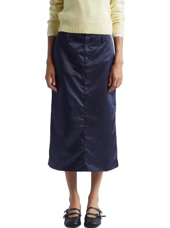 Sandy Liang Ravenna Satin Skirt - Navy