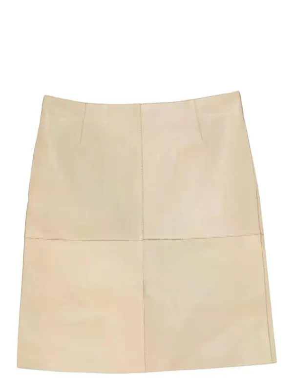 TOTEME Paneled Leather A-line Skirt - Neutrals