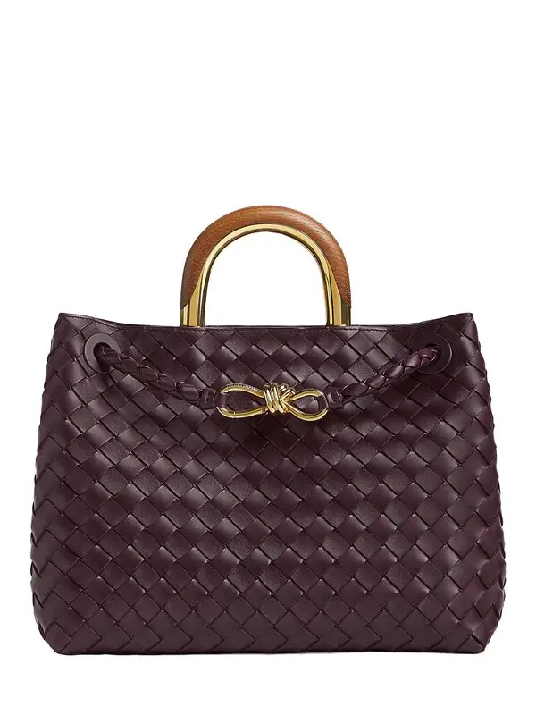 BOTTEGA  VENETA Intrecciato Leather Top Handle Bag - Dark Barolo
