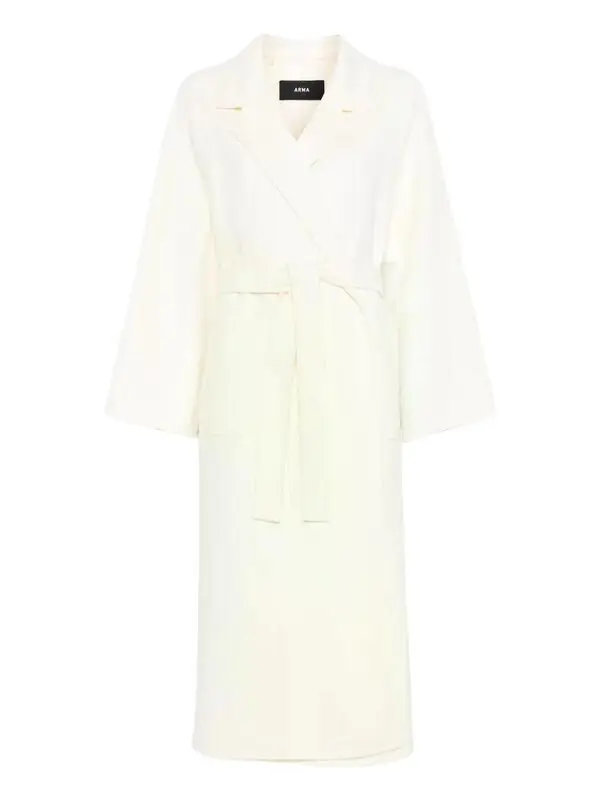 ARMA Belted Wrap Coat - White