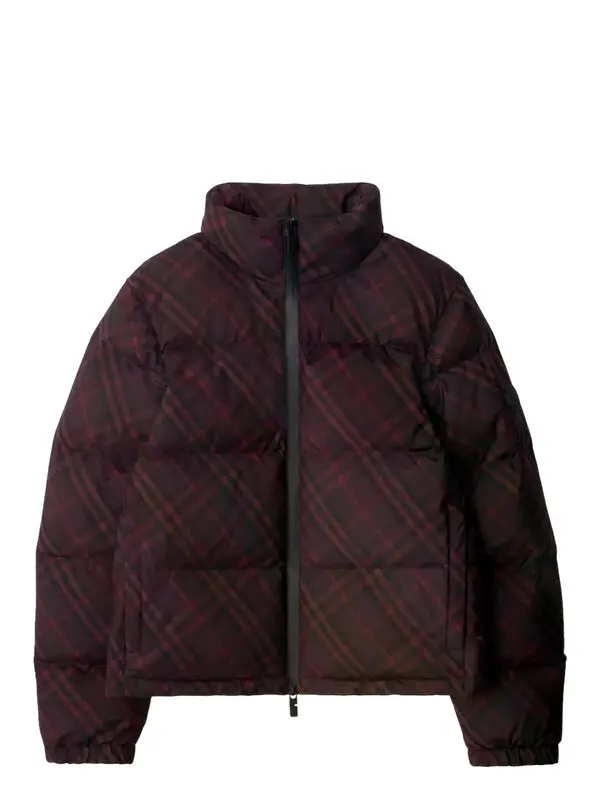 Burberry Check Puffer Jacket - Red