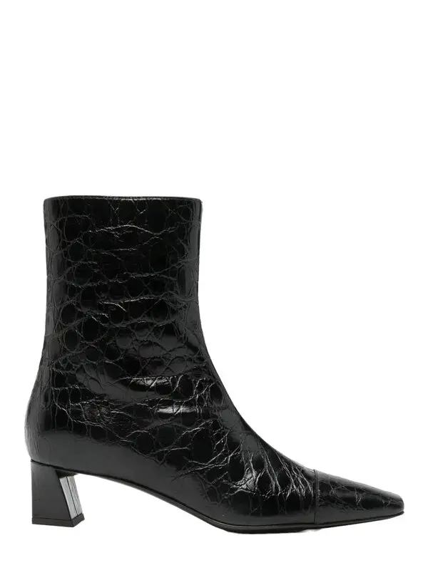 GIUSEPPE ZANOTTI Crocodile-effect Block-heel Boots - Black