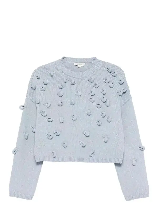 JW Anderson Textured-pompom Sweater - Blue