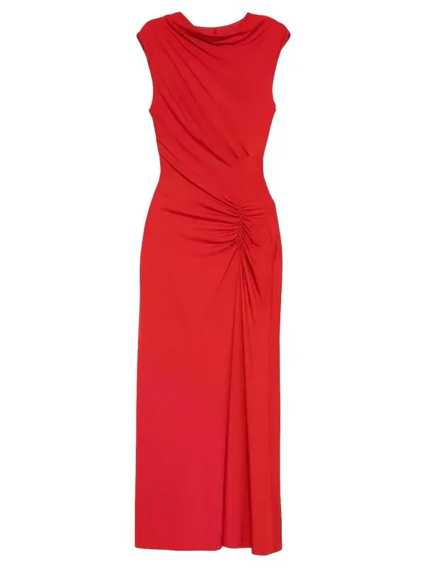 Simkhai Cowl-neck Draped Midi Dress - Red