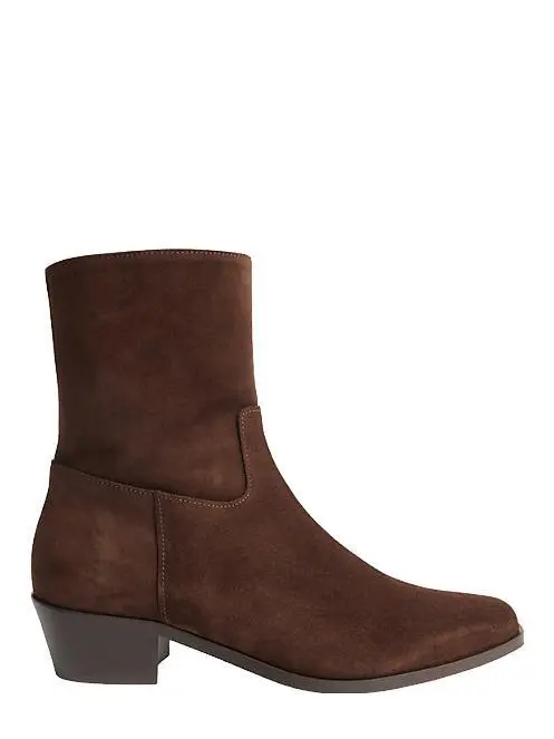 Whistles Western Suede Ankle Boots - Brown