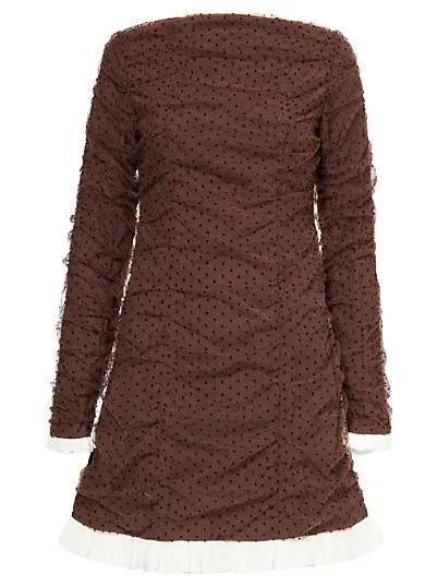 AMY LYNN Edie Polka-dot Mini Dress - Brown