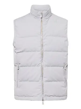 Eleventy High-neck Shell-down Puffer Gilet - Azzurro