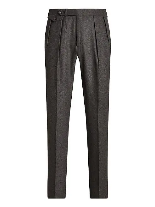 Ralph Lauren Pleated Tapered-leg Woven Trousers - Grey