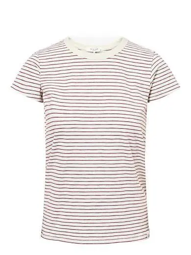Rag & Bone Slub Striped Cotton-jersey T-shirt - Brgmt