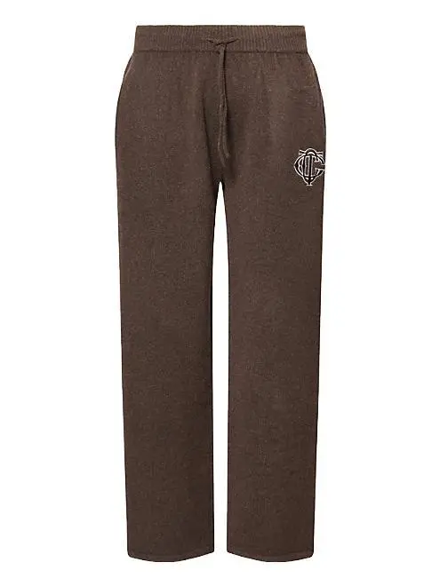 THE COUTURE CLUB Emblem Straight-leg Knitted Jogging Bottoms - Brown