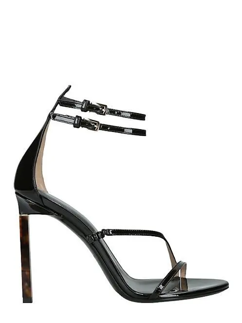 TOM FORD Double-ankle Strap Patent Leather Heeled Sandals - Black