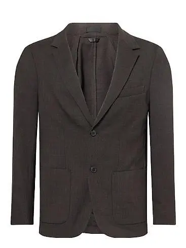 Sunspel Textured Wool Blend Blazer - Truffle