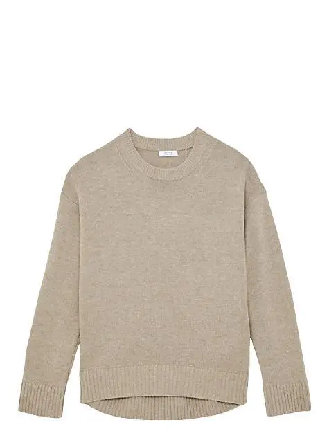 REISS Crewneck Wool And Cashmere Jumper - Stone