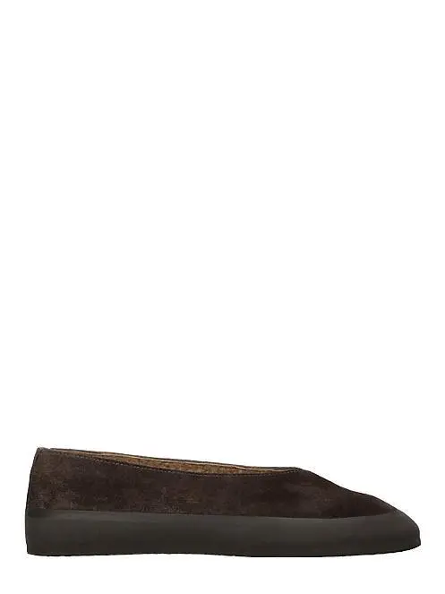 Le Monde Beryl Apres Ski Suede Ballet Flats - Dark Brown