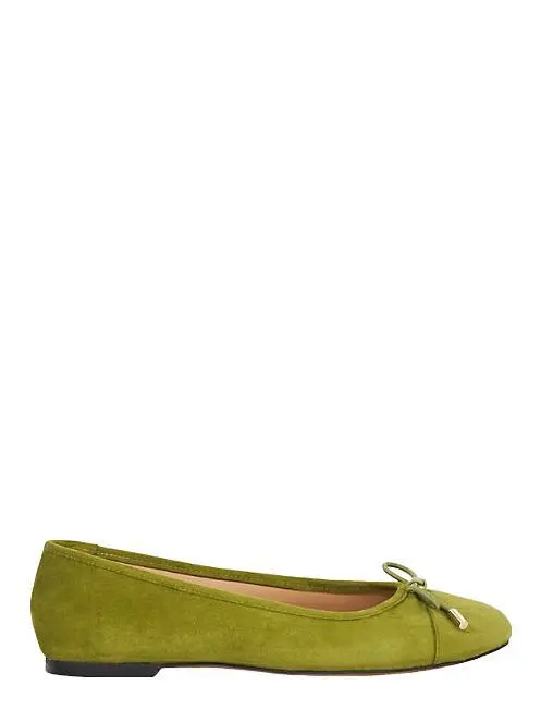 DUNE Suede Ballet Flats - Green Suede
