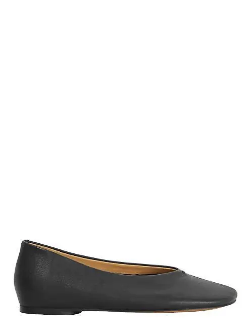 DUNE Leather Ballet Flats - Black Leather