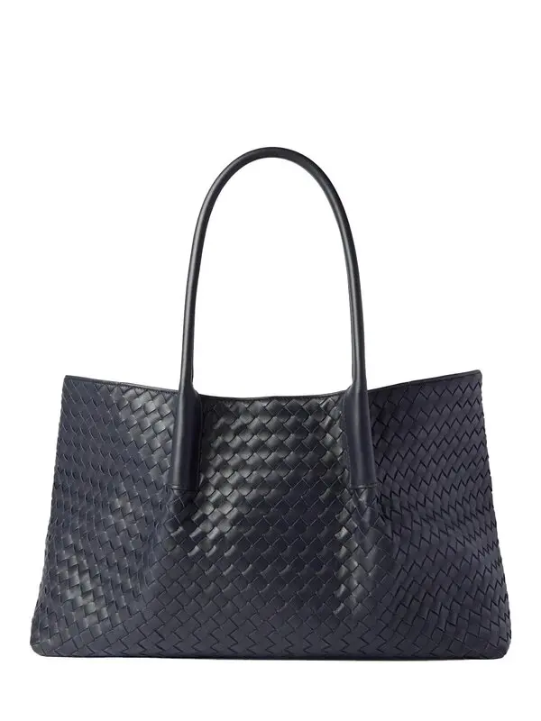 Bottega Veneta Pinacoteca Reversible Intrecciato Leather Tote - Blue