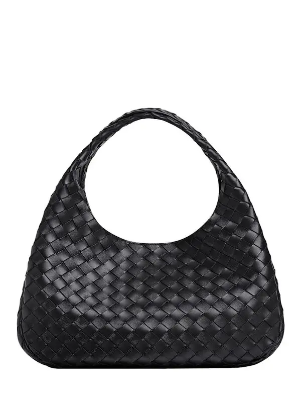 Bottega Veneta Campana Small Leather Shoulder Bag - Black