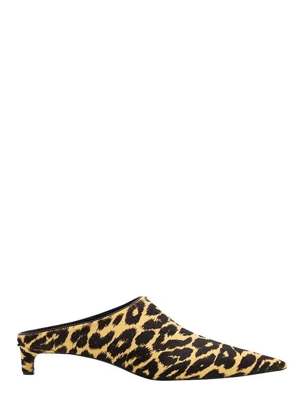 JIL SANDER Calf Hair Print Kitten-heel Mules - Leopard