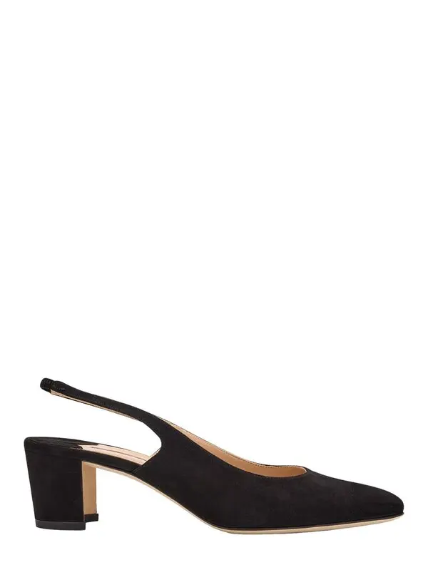 Manolo Blahnik 50mm Allurasa Suede Slingback Pump - Black