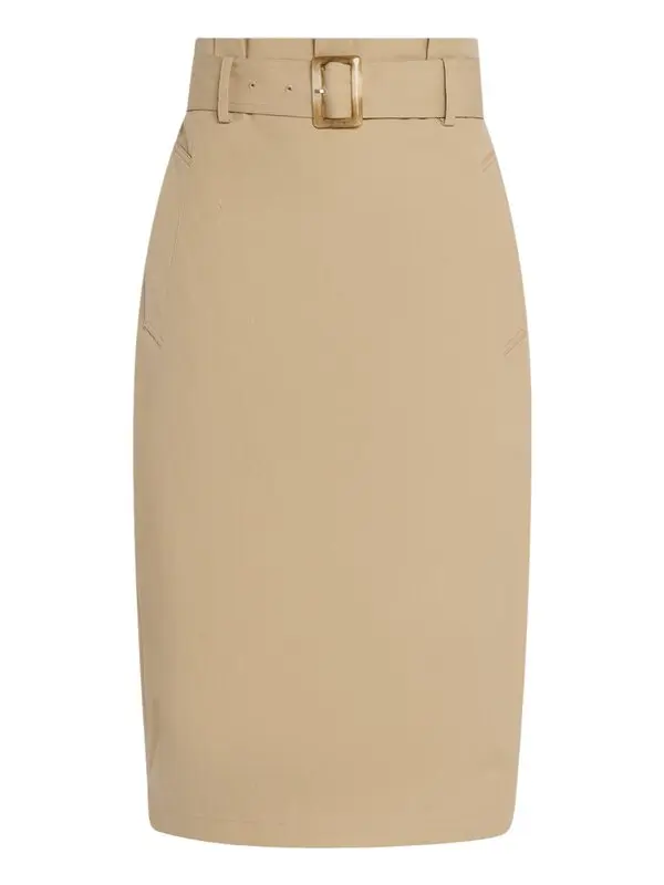 SANS FAFF Chelsea Trench Pencil Skirt - Camel