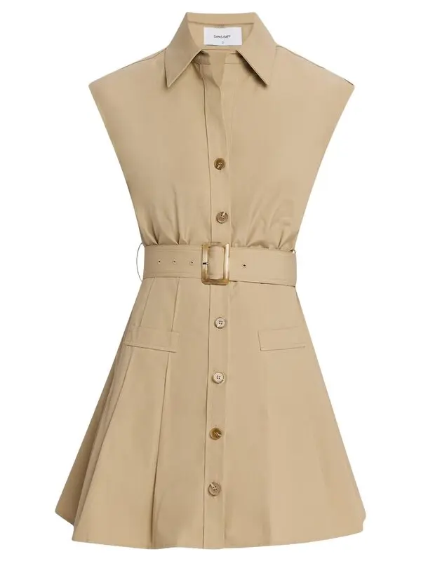 SANS FAFF Audley Trench Mini Dress - Camel