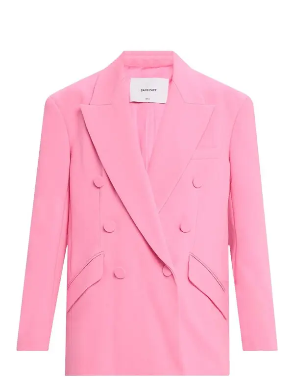 SANS FAFF Meurice Double-breasted Crepe Blazer - Pink