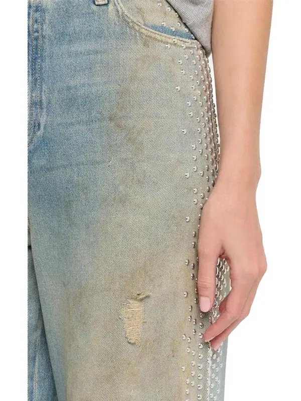 GOLDEN GOOSE Journey Wide-leg Embellished Jeans - Blue